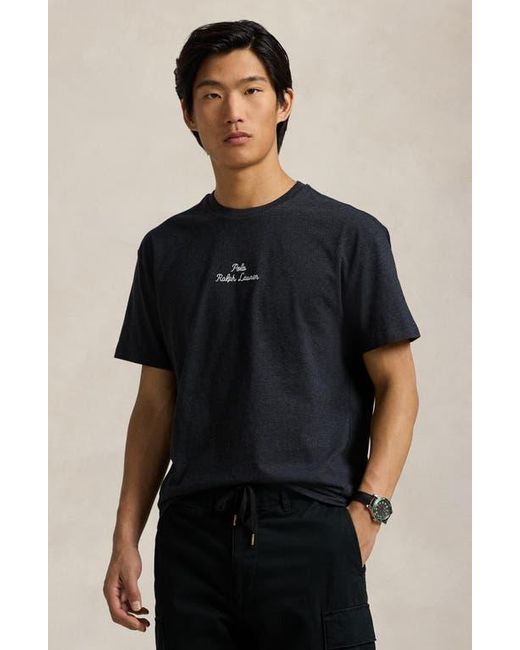 Polo Ralph Lauren Logo Script Embroidered T-Shirt in Black for Men | Lyst