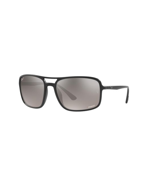 Ray-Ban 60mm Gradient Polarized Rectangular Sunglasses in Gray for Men ...