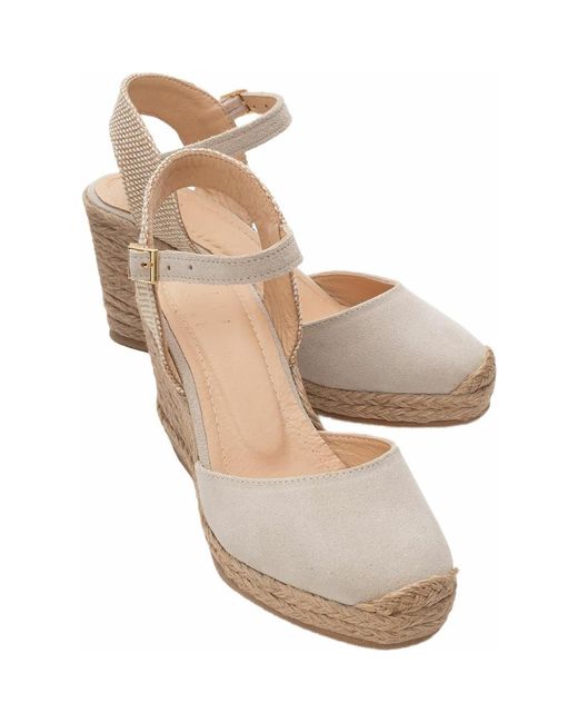 Forever & Always Shoes Sinta Suede Leather Platform Espadrille in White ...
