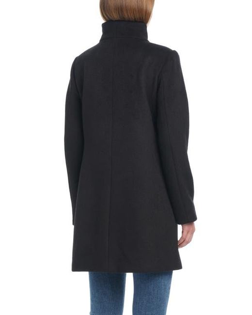 Kate Spade High Neck Wool Blend Coat in Black | Lyst