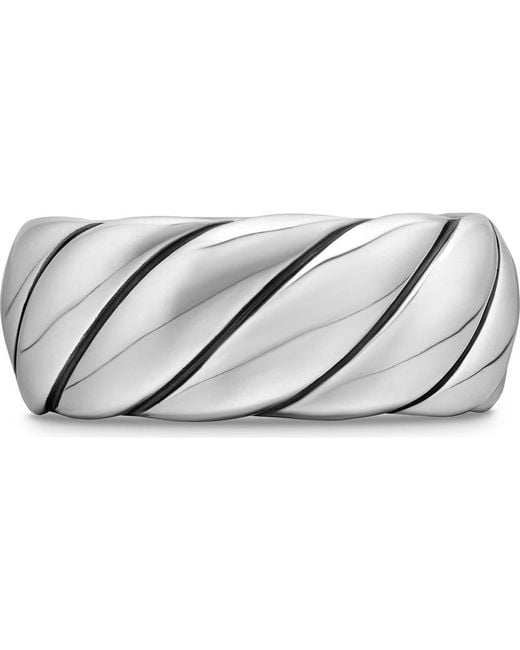 David Yurman Sculpted Cable Band Ring in Gray | Lyst