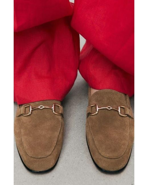 Mango Moc Toe Loafer in Brown | Lyst