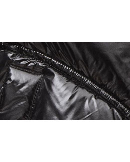 MANGO TEEN Shiny Chevron Quilted Puffer Coat in Black | Lyst