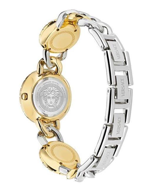 Versace La Greca Stud Icon Two-Tone Bracelet Watch, 28Mm in Metallic | Lyst
