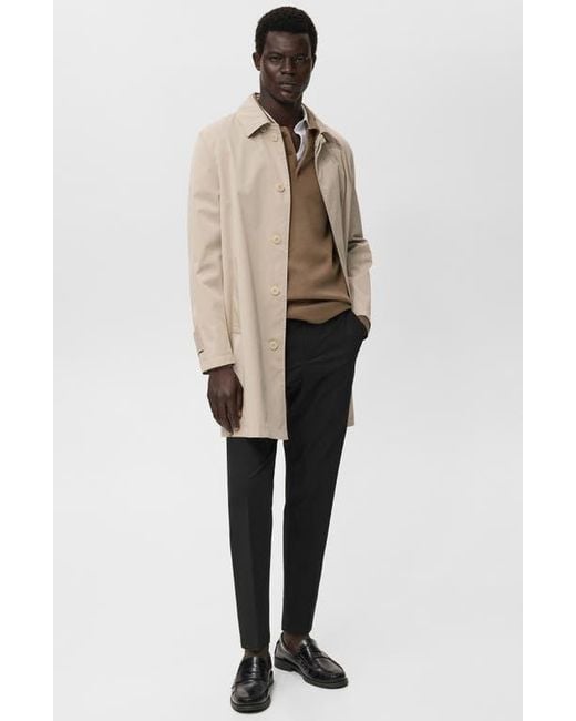 Mango Long Sleeve Piqué Polo in Brown for Men | Lyst