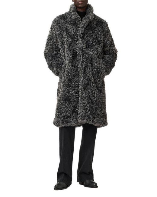 John Varvatos Ace Faux Fur Coat in Black for Men | Lyst