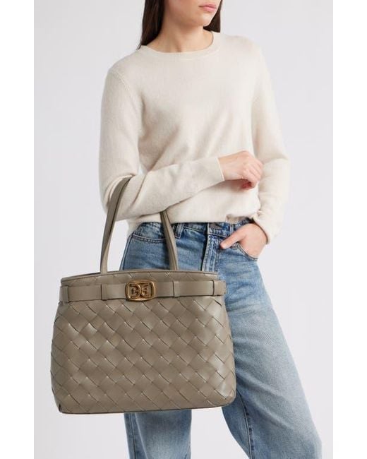 Sam Edelman Cleo Woven Leather Tote in Natural | Lyst
