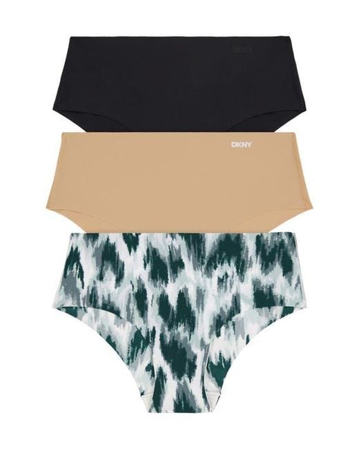 DKNY Litewear Cut Anywear 3-Pack Hipster Panties in Black | Lyst