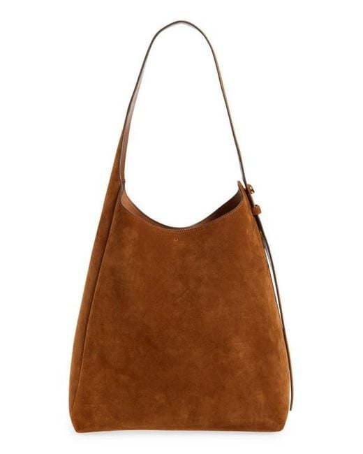 Tory Burch Romy Suede Hobo Bag in Brown | Lyst