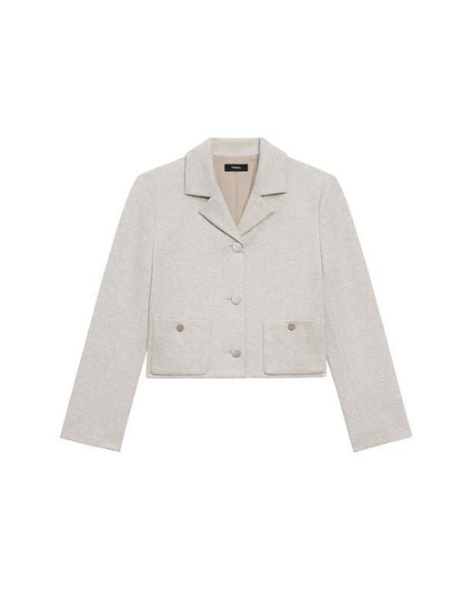 Theory Boxy Crop Jacket in Gray | Lyst