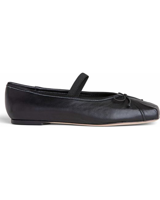 Allegra James Cossie Leather Ballet in Black | Lyst
