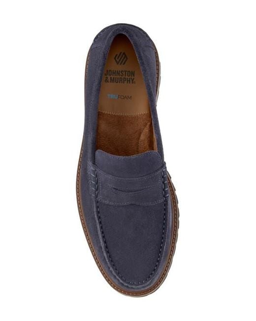 Johnston & Murphy Collier Penny Loafer in Blue for Men | Lyst