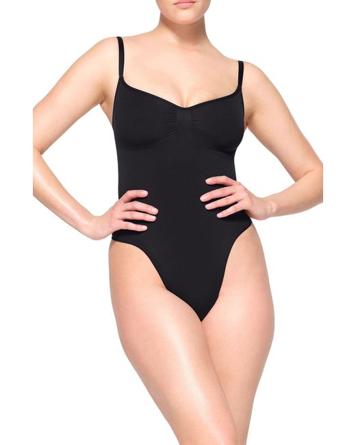 Skims Seamless Sculpt Thong Bodysuit In Black Lyst