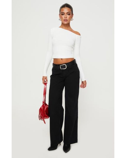Princess Polly Malian Off The Shoulder Knit Top in White | Lyst