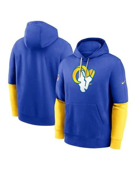 Nike Los Angeles Rams 2024 Sideline Club Pullover Hoodie in Blue for ...