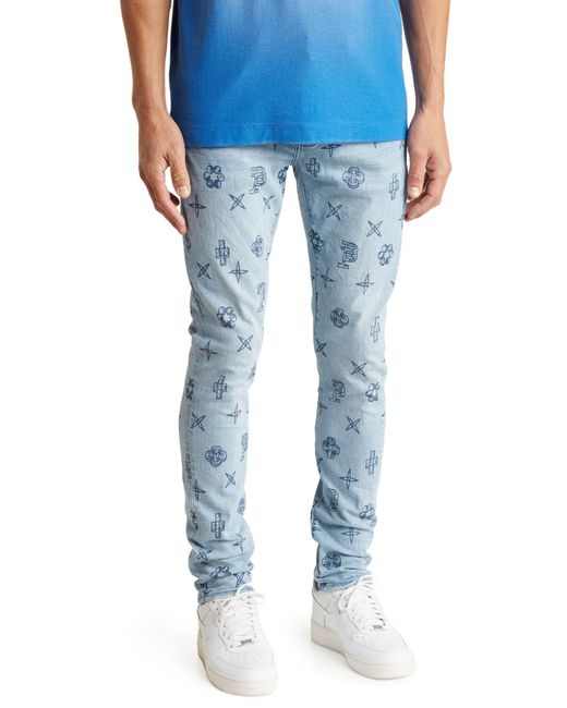 Purple Brand Outlined Monogram Skinny Jeans In Blue For Men Lyst