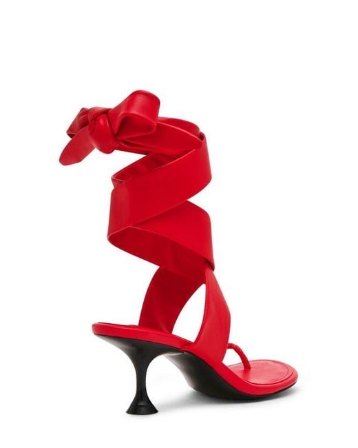 Steve Madden Symone Ankle Wrap Sandal in Red | Lyst
