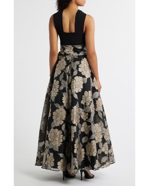 Eliza J Twist Neck Sleeveless Gown in Black | Lyst