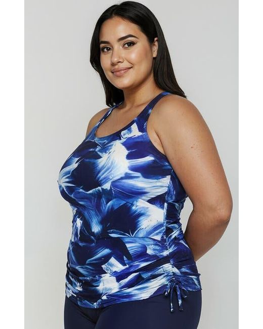 Calypsa Plus Size Maya Tankini Swim Top With Built-In Bra And Swim ...