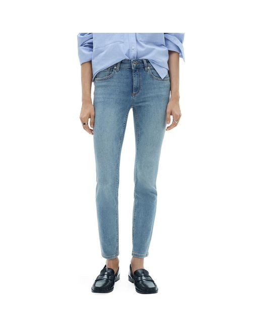 Mango Coated Low Rise Push-Up Skinny Jeans in Blue | Lyst
