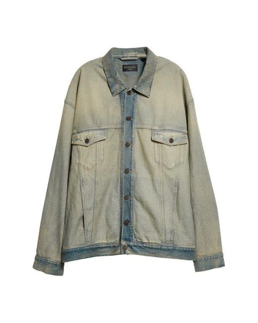 Balenciaga Inside Out Oversize Denim Jacket in Gray for Men | Lyst
