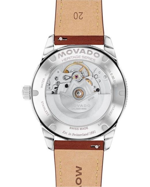 Movado Calendoplan Leather Strap Watch, 40Mm in Blue for Men | Lyst