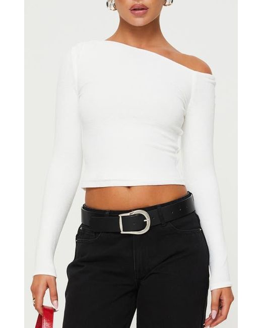 Princess Polly Malian Off The Shoulder Knit Top in White | Lyst