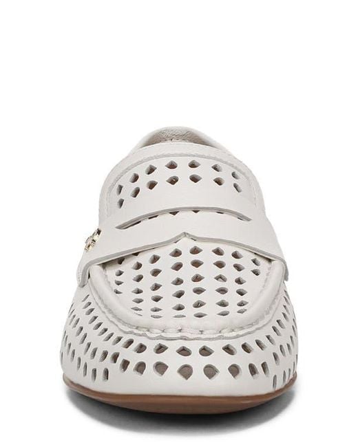 Naturalizer Bloom Perforated Penny Loafer in White | Lyst