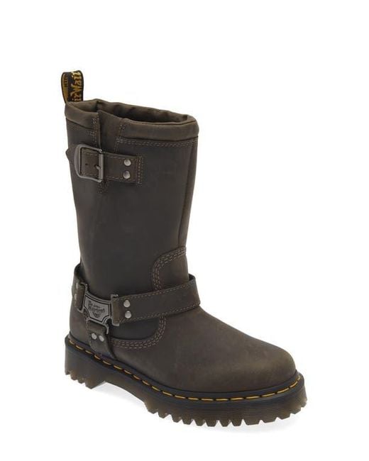 Dr. Martens Anistone Harness Boot in Black | Lyst