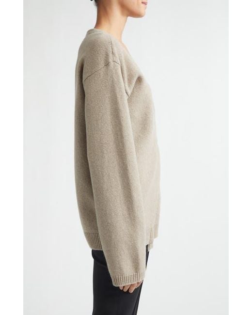 Rohe Safety Pin Off The Shoulder Wool & Cashmere Wrap Cardigan in Brown ...