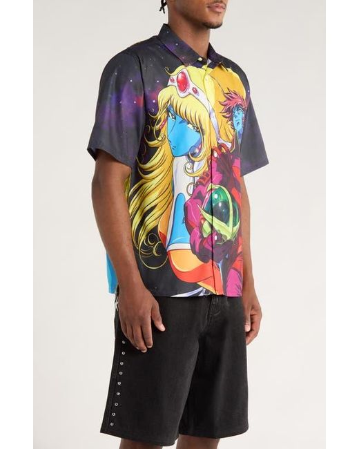 Pleasures X Daft Punk Interstella Short Sleeve Satin Button-Up Shirt ...