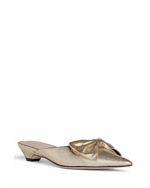 Allegra James Bowie Leather Bow Slide in Metallic | Lyst
