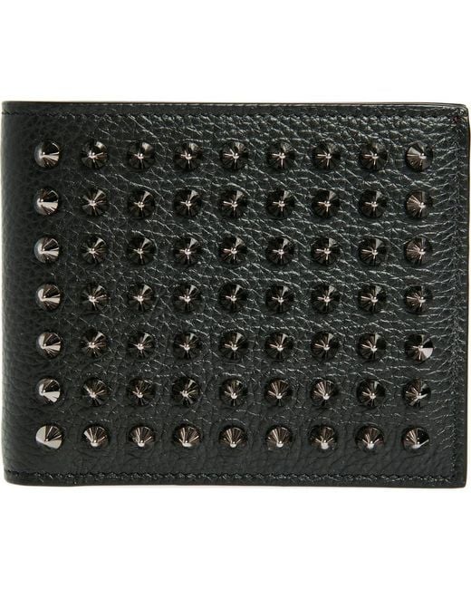 Christian Louboutin Funky Studded Leather Bifold Wallet in Black for ...