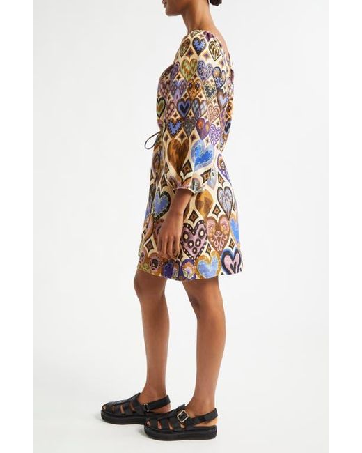 FARM Rio Ikat Print Linen Tie Waist Dress | Lyst