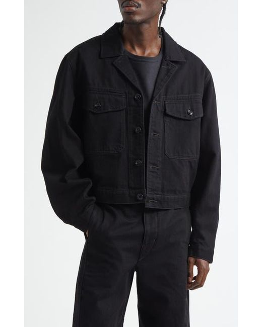 Lemaire Heavy Denim Trucker Jacket in Black for Men | Lyst