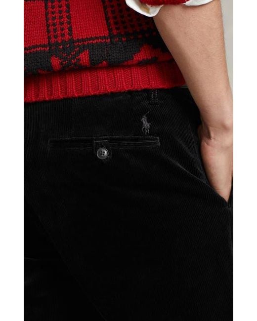Polo Ralph Lauren Bedford Stretch Corduroy Pants in Black for Men | Lyst