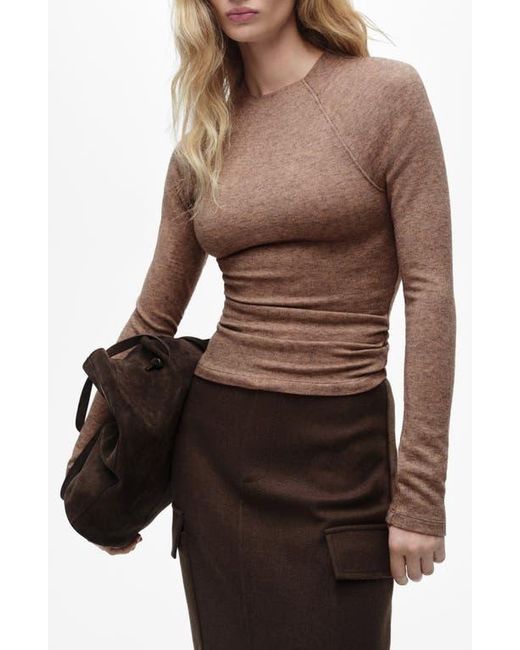 Mango Seamed Knit Top in Black | Lyst