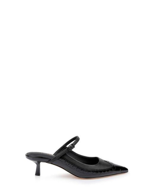 L'Agence Elle Wingtip Pointed Toe Mary Jane Kitten Heel Mule in Black ...