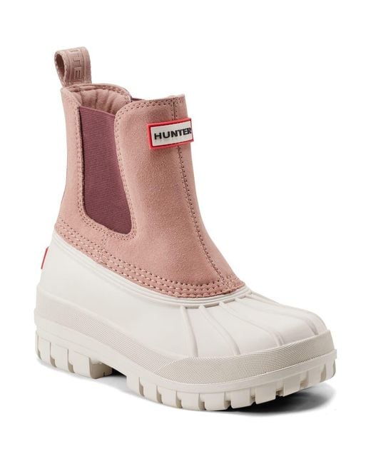 HUNTER Sutton Waterproof Duck Boot in Brown | Lyst