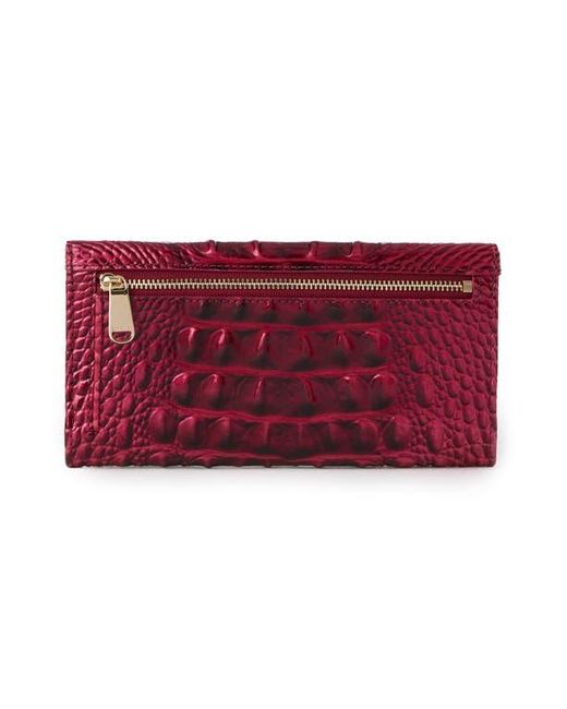 Brahmin Cordelia Croc Embossed Leather Trifold Wallet in Red | Lyst