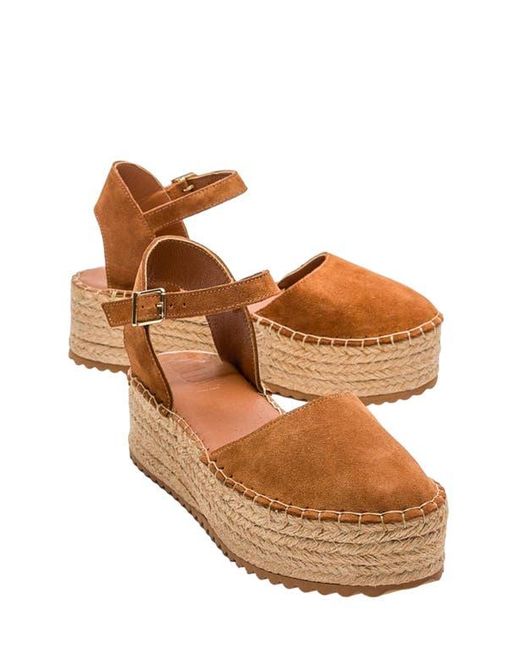 Forever & Always Shoes Viba Leather Espadrille Platform Wedge Sandals ...