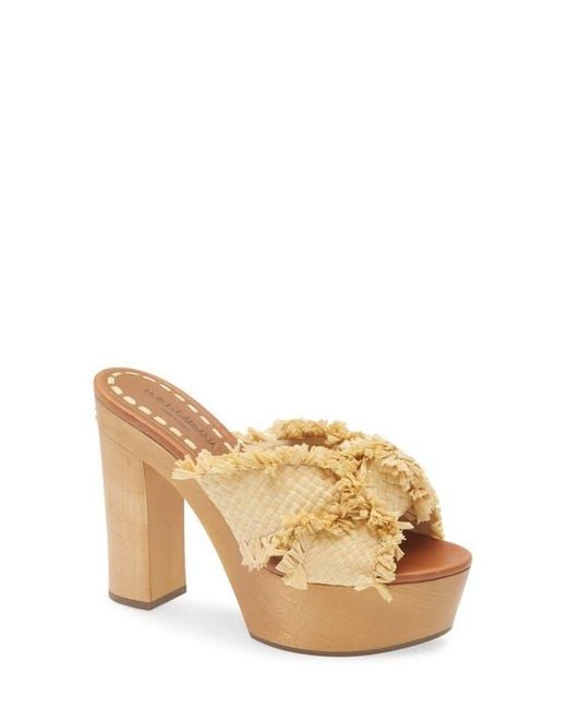 Dolce & Gabbana Raffia Platform Sandal in Natural | Lyst
