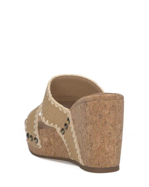 Lucky Brand Vickta Raffia Platform Wedge in Natural | Lyst