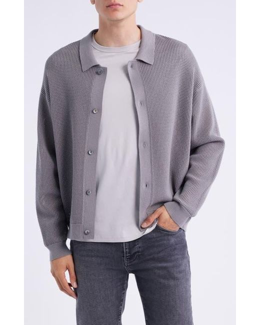 FRAME Open Stitch Cardigan in Gray for Men | Lyst