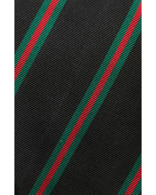Drake's Sandwich Stripe Silk & Cotton Mogador Tie in Black for Men | Lyst