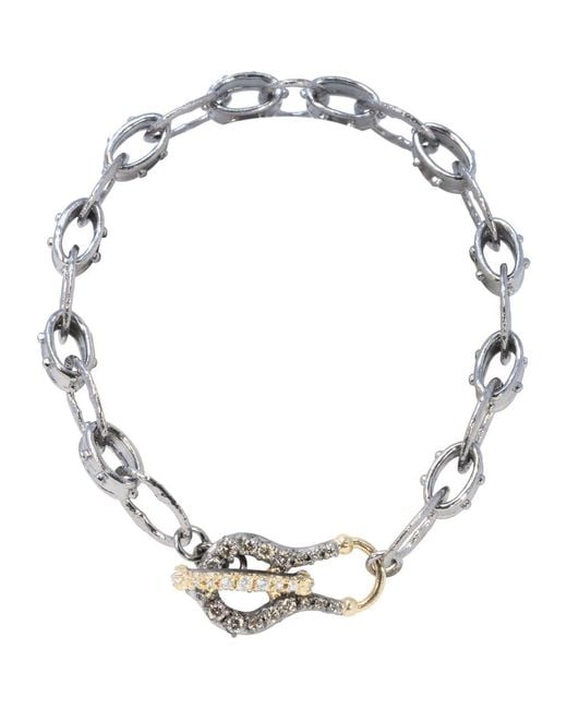 Armenta Pavé Diamond Toggle Link Bracelet in Metallic | Lyst