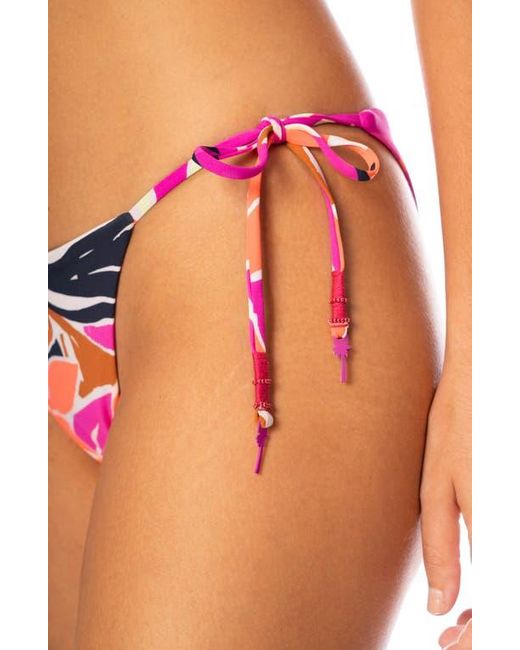 Maaji Jungle Reef Sunning Reversible Side Tie Bikini Bottoms in Pink | Lyst