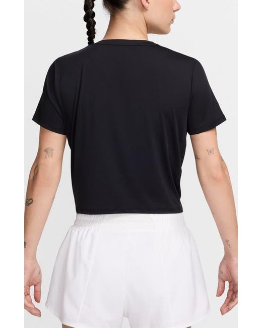 Nike One Classic Dri-Fit Twist Front Top in Black | Lyst