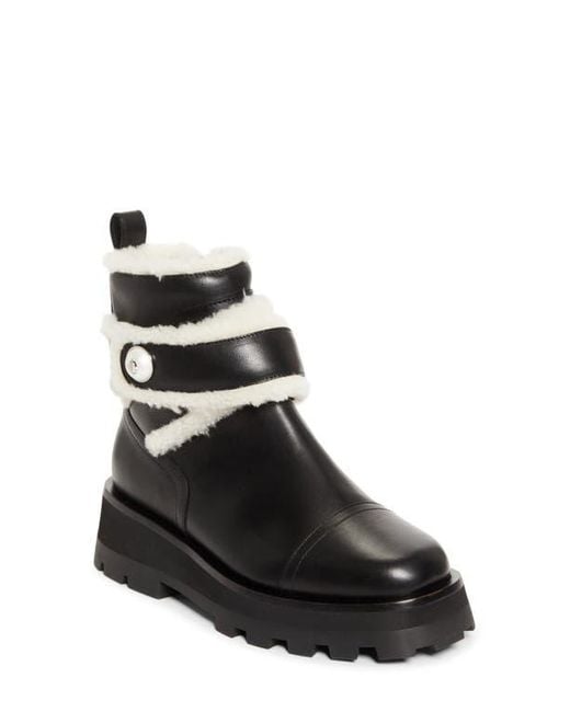 Jimmy Choo Meena Genuine Shearling Lined Bootie in Black | Lyst