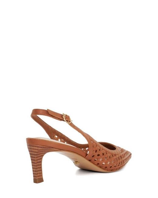 Dune Divided Pointed Toe Slingback Pump in Brown | Lyst
